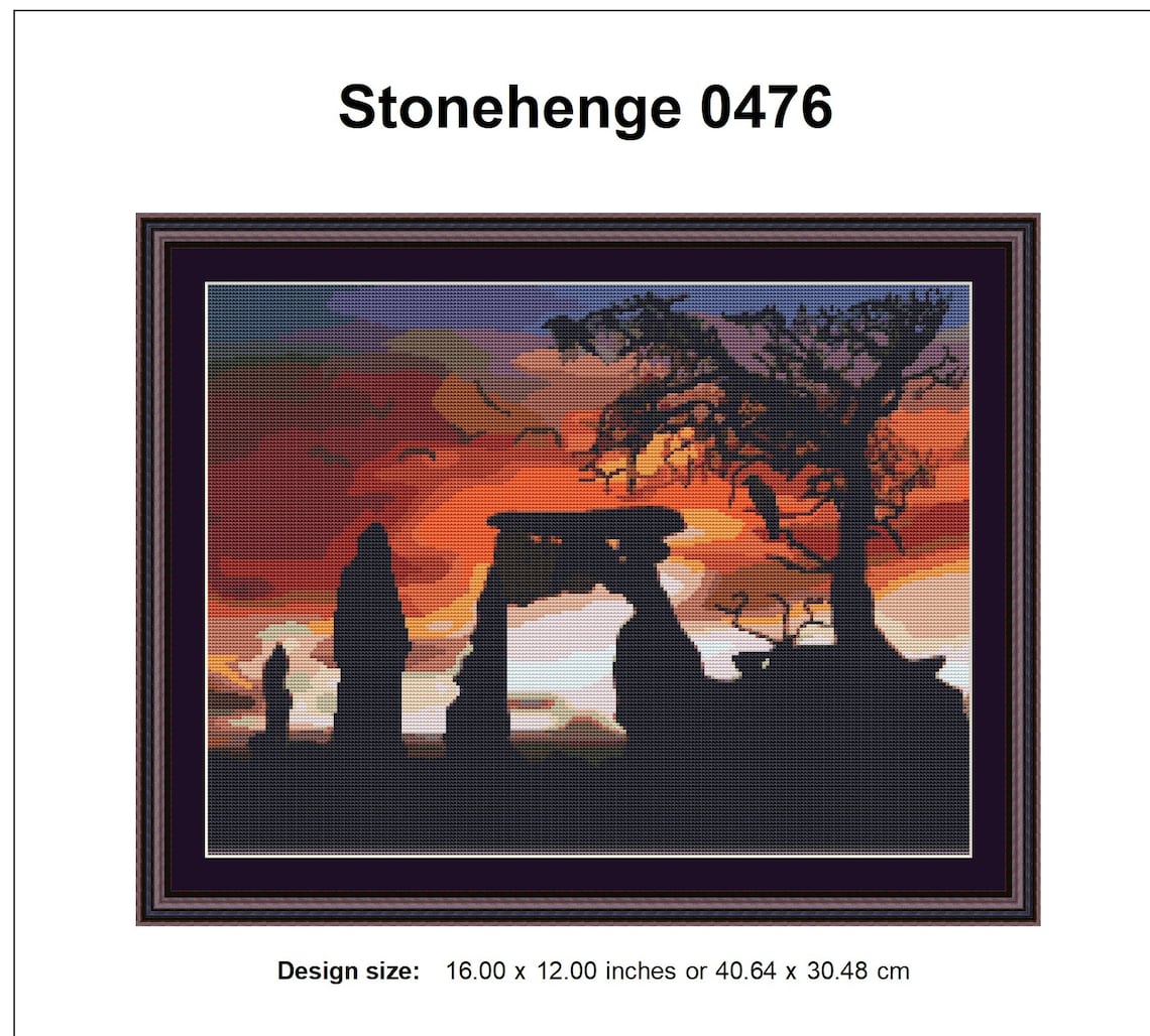 Stonehenge Counted Cross Stitch Pattern PDF Chart Eerie - Etsy