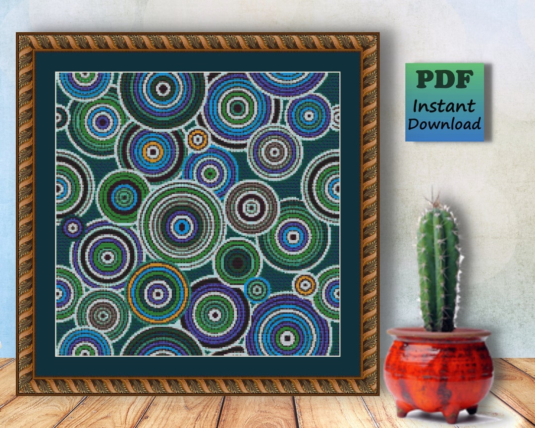 ABORIGINAL Circle Dot Counted Cross Stitch PDF Pattern, INDIGENOUS Art ...