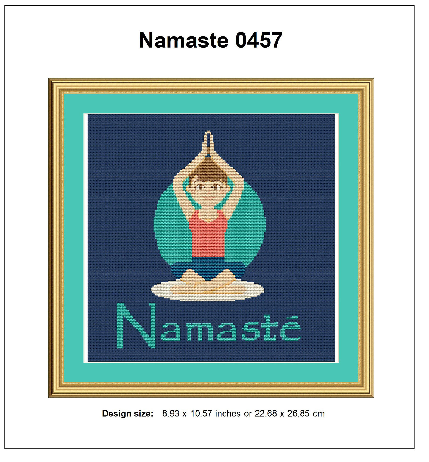 Yoga Pose - Namaste Quote - Easy Beginner - Counted Cross Stitch ...