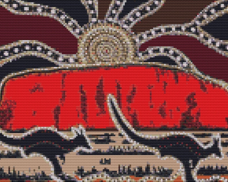 ULURU ABORIGINAL Landscape Counted Cross Stitch PDF Pattern - Etsy Canada