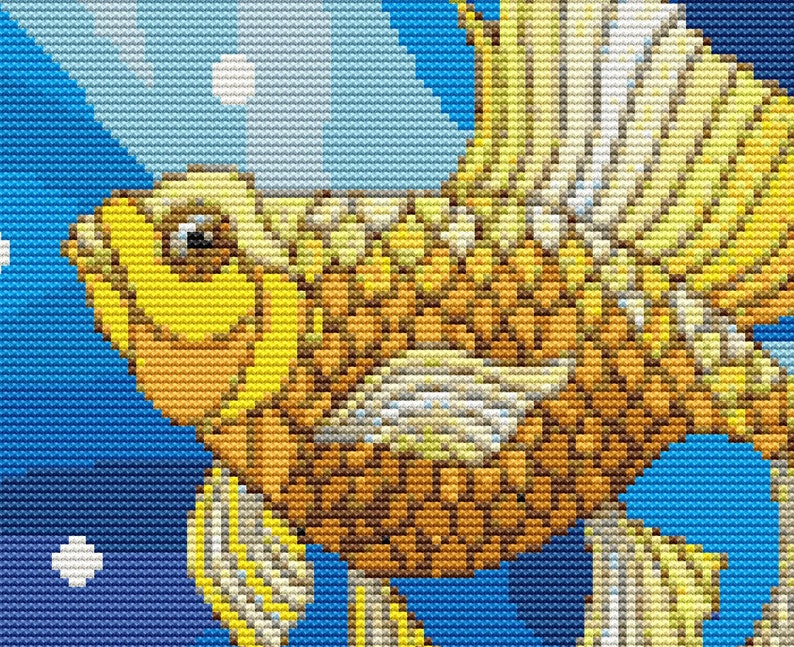 GOLD FISH Counted Cross Stitch PDF Pattern Underwater Instant - Etsy
