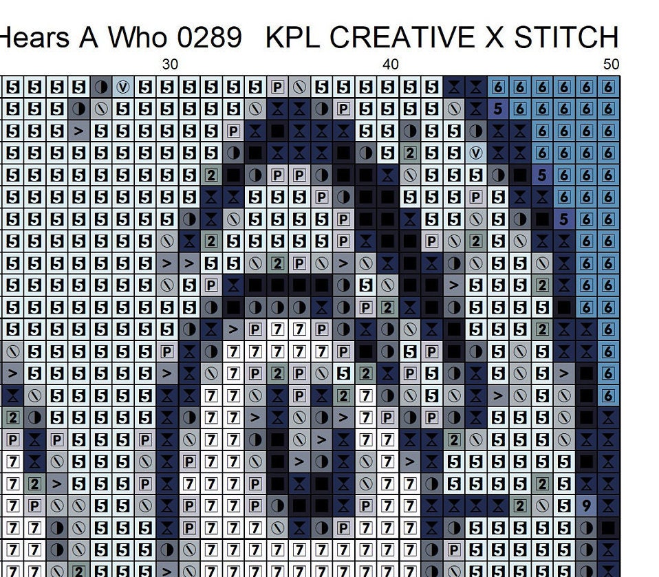 Horton Hears a Who Cross Stitch Pattern, Dr Seuss, Blue Wall Art (PDF ...