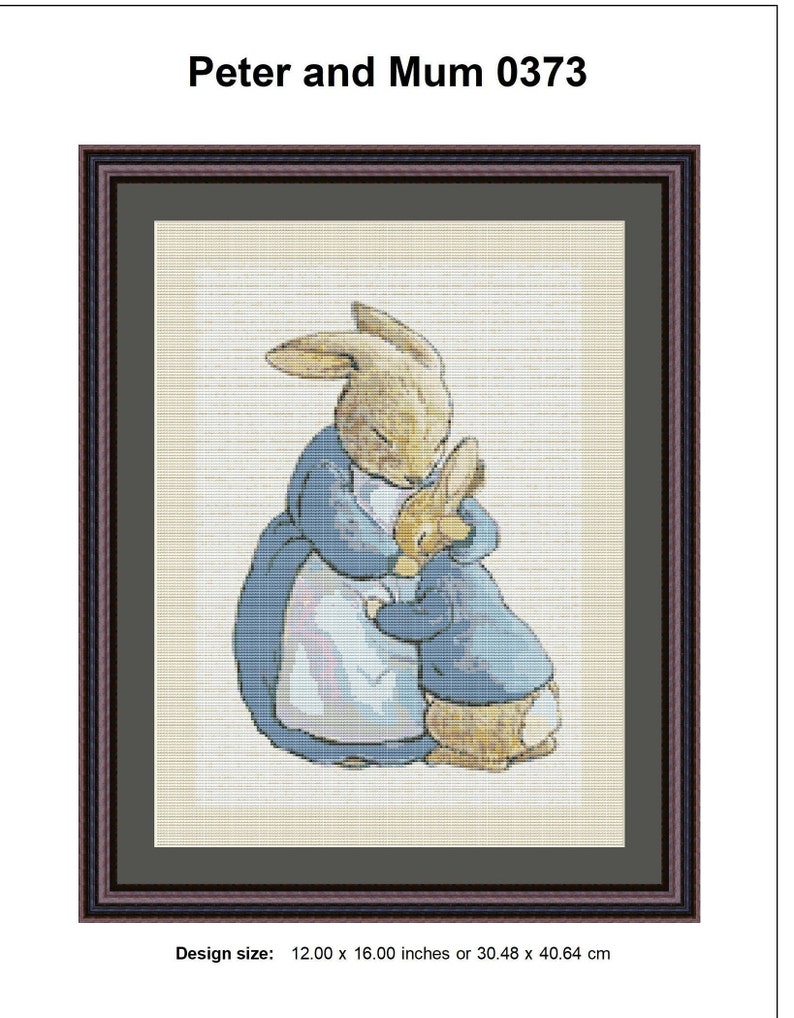 PETER RABBIT & Mom - Mum - Beatrix Potter - Counted Cross Stitch PDF ...