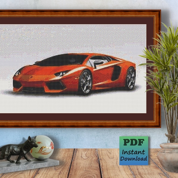 Lamborghini Cross Stitch - Etsy Canada