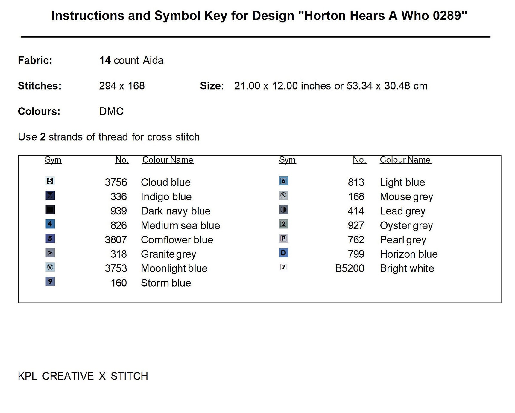 Horton Hears a Who Cross Stitch Pattern, Dr Seuss, Blue Wall Art (PDF ...