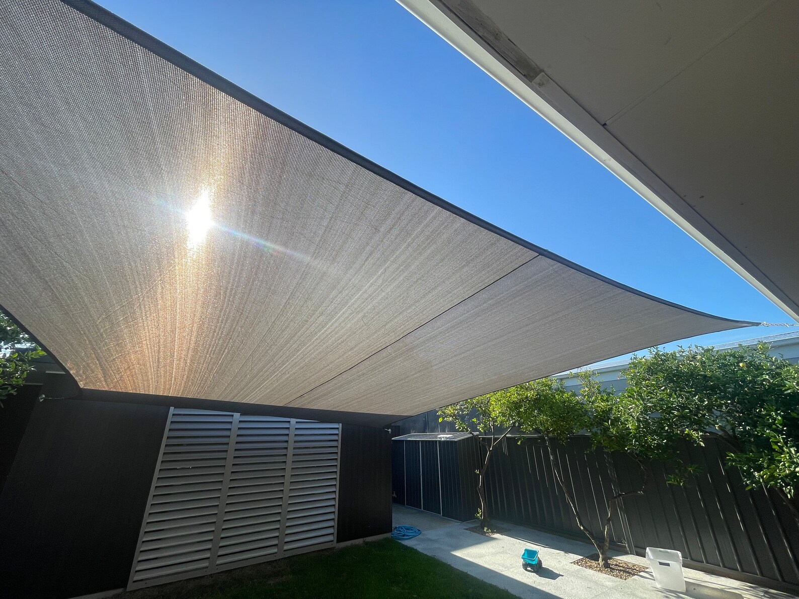 1.5 X 2 M Grey Rectangle Shady Lady Shade Sails Ready-made Four Fixing ...