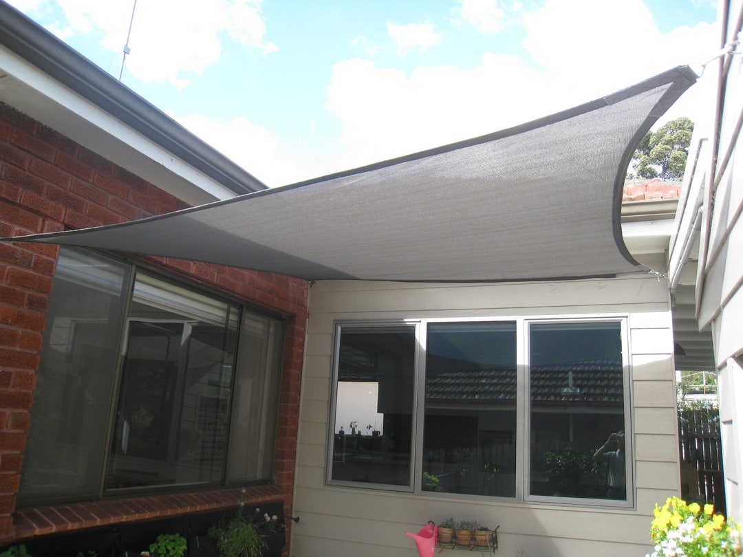 1.5 X 2 M Grey Rectangle Shady Lady Shade Sails Ready-made Four Fixing ...