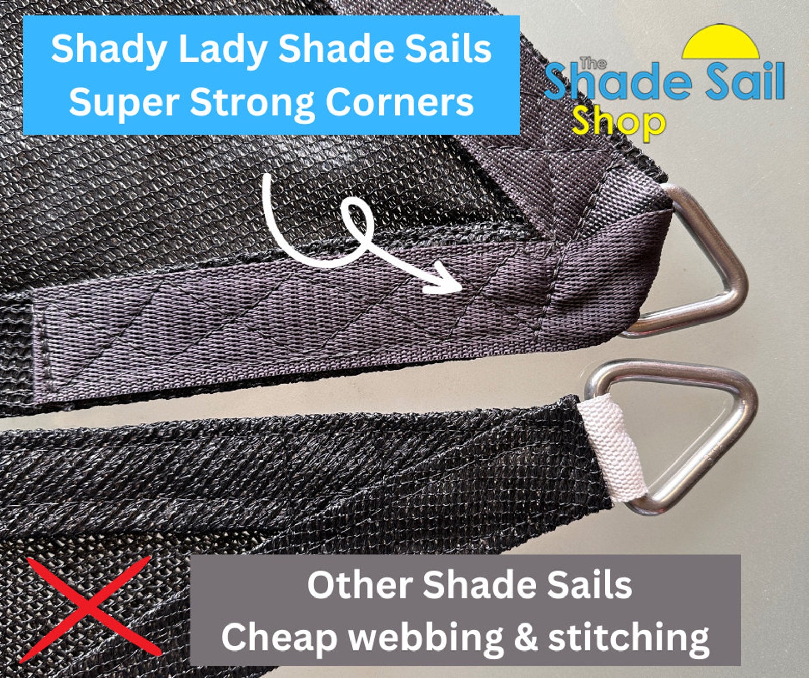 1.5 X 2 M Grey Rectangle Shady Lady Sun Shade Sails - Ready-made Four ...