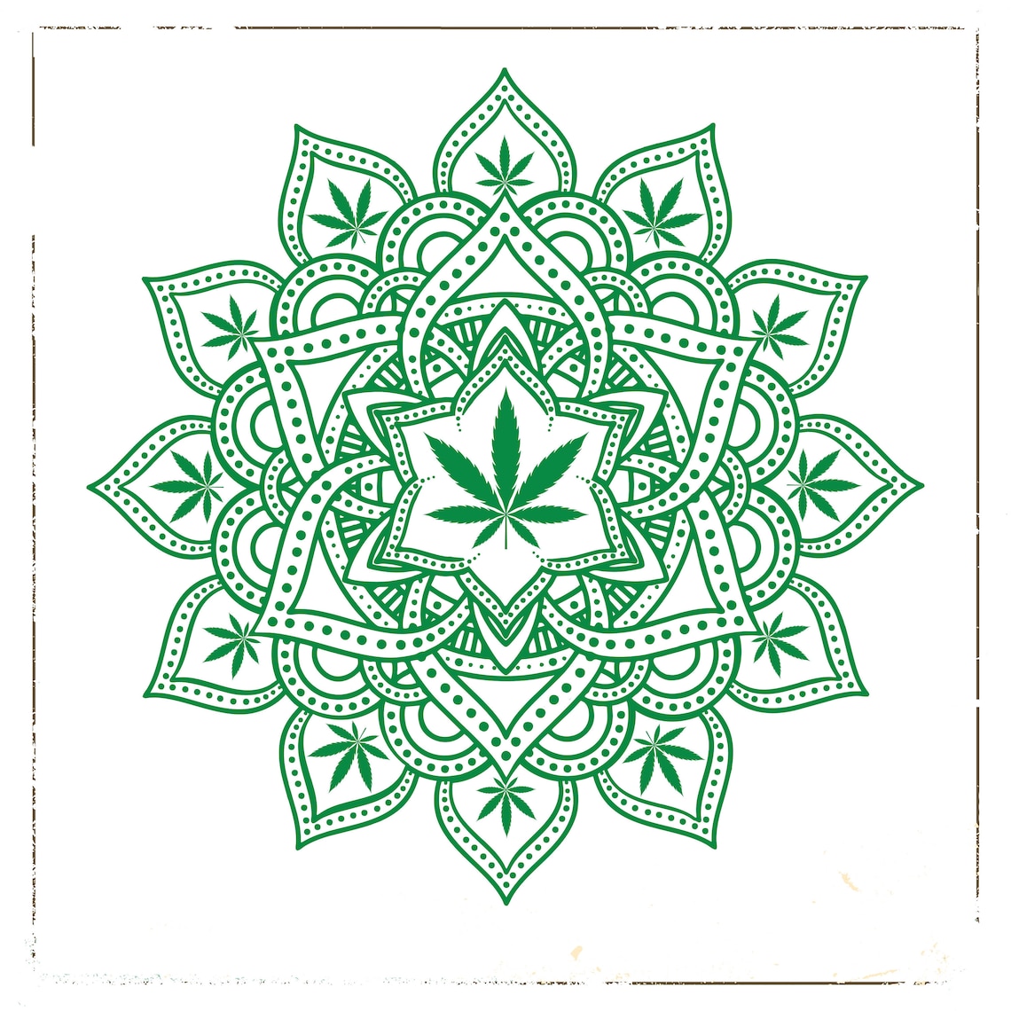 Digital Marijuana Mandala Svg Cannabis Mandala Silhouette - Etsy