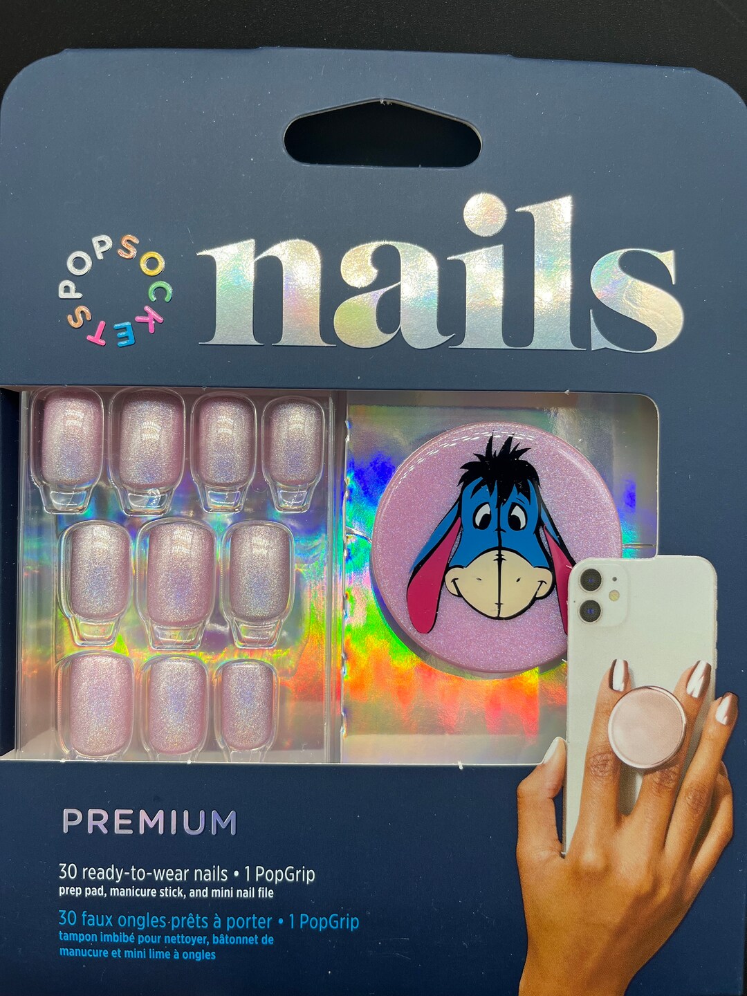 Disney Inspired Eeyore Pop Socket With Coordinating Pop Nails - Etsy