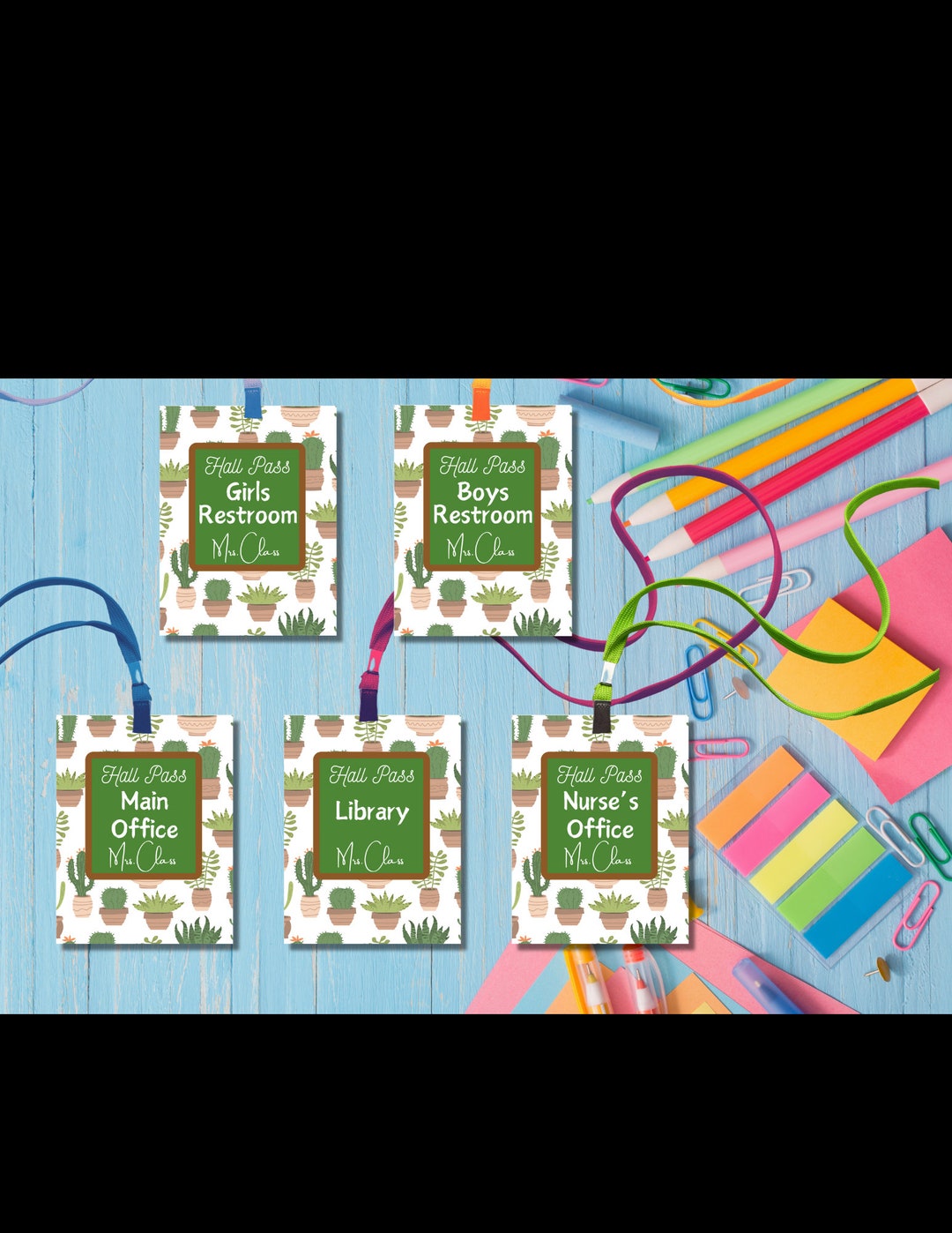 Cactus Theme Hall Passes - Etsy