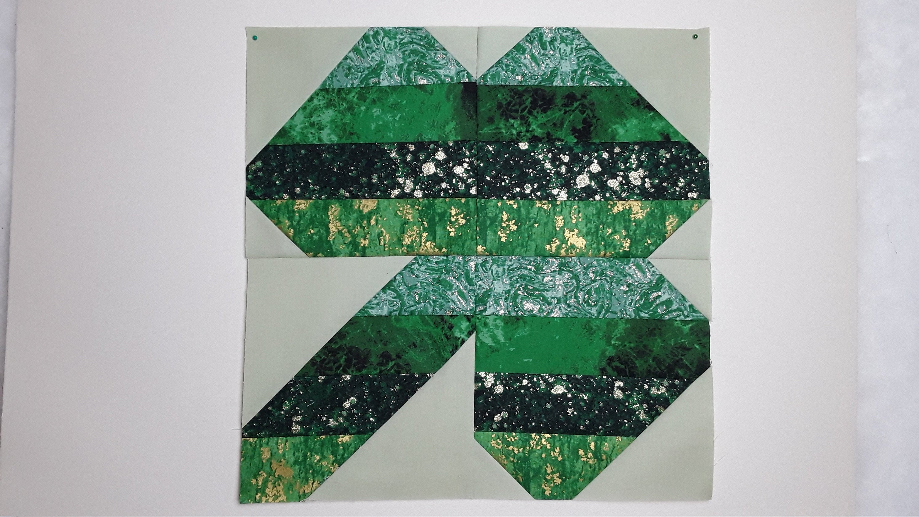 Lucky Clover Quilt Block PDF Download Easy Strip Quilt | Etsy