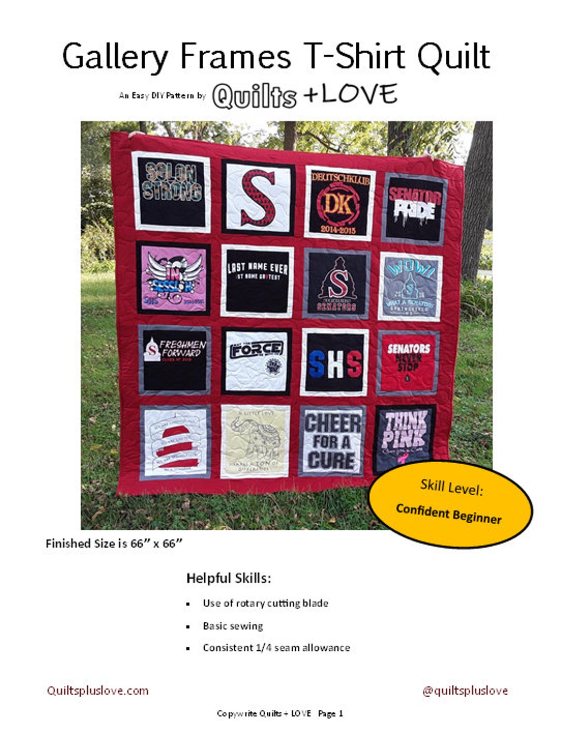 T-shirt Quilt Pattern DIY Memory Quilt Pattern PDF Download | Etsy