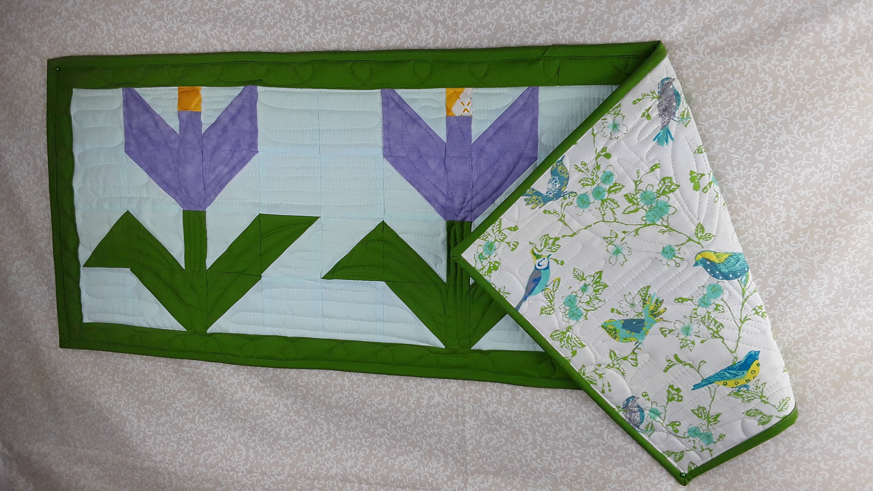 Easy Crocus Flower Table Runner PDF Quilt Pattern Spring | Etsy