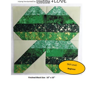 Lucky Clover Quilt Block, PDF Download, Easy Strip Quilt - Etsy