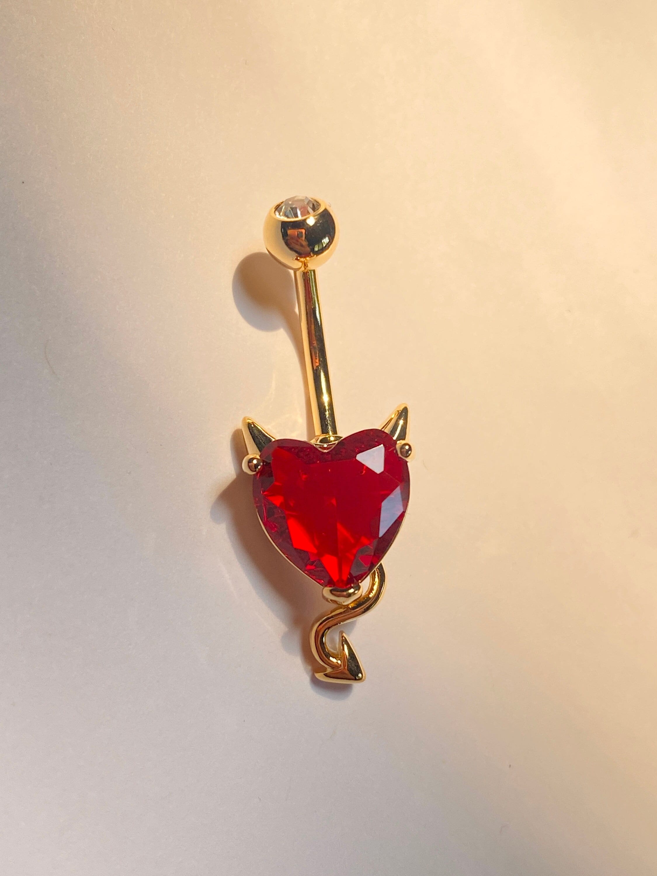 Devil heart belly button ring store