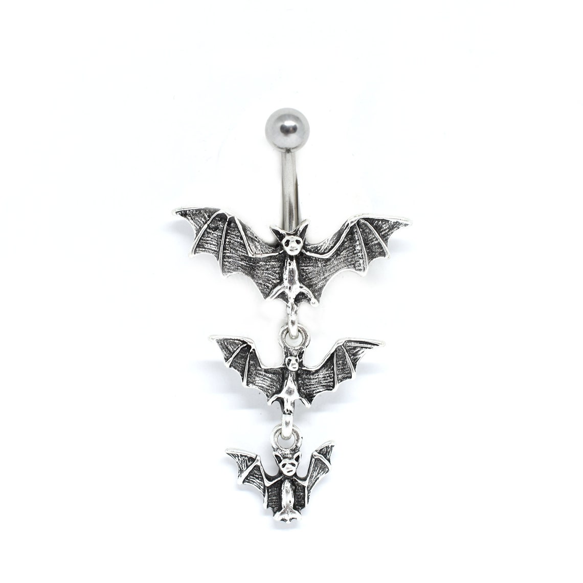 Dangly Bat Belly Ring: Gothic Surgical Steel Navel Piercing - Etsy