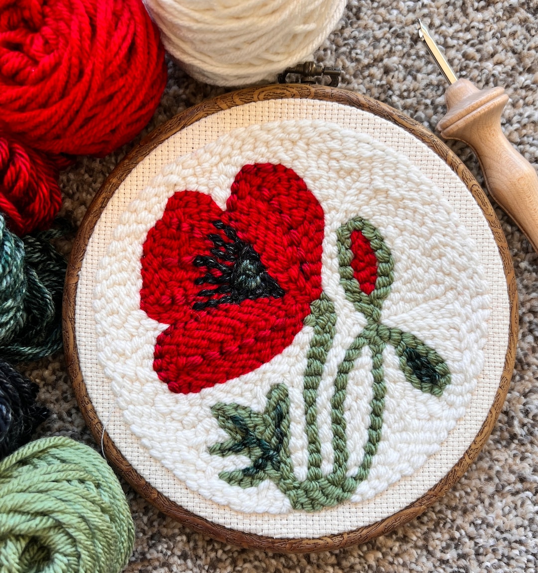 Punch Needle Kit/ Poppy / Yarn Craft Kit / Rug Hooking - Etsy