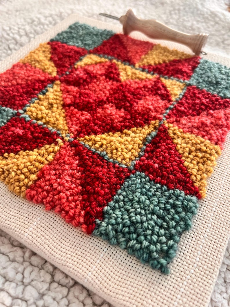 Digital Download/sawtooth Star Punch Needle Pattern/ Rug Hooking/ Quilt ...