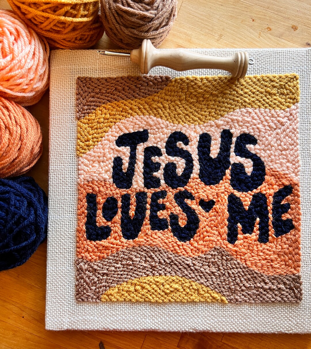 DIY Punch Needle Kit / Jesus Loves Me, You / Craft Kit / Rug Hooking ...