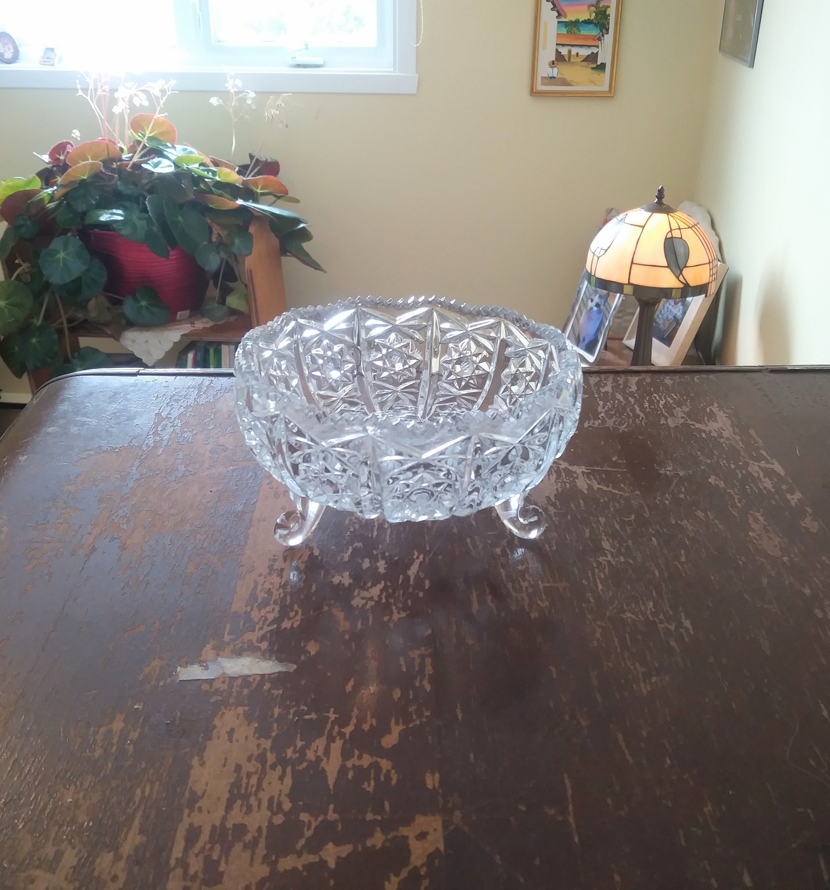 American Brilliant Period Glass Bowl ABP Cut Glass/antique 3 - Etsy