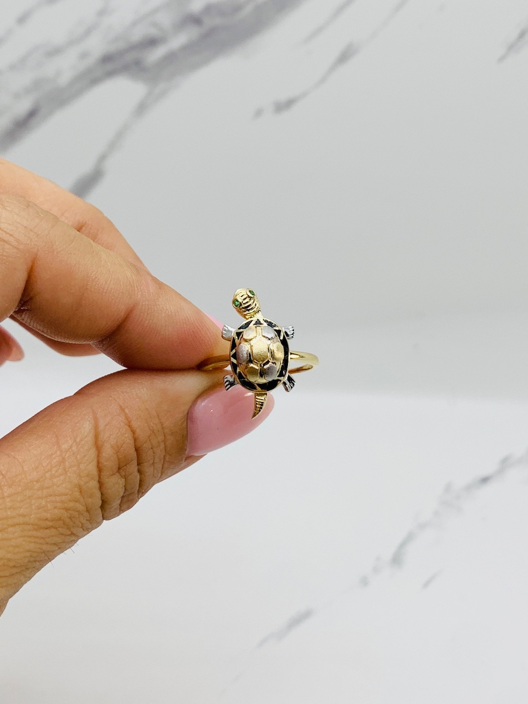 10k Gold Ring Turtle - Anillo En Oro Autentico 10 Kilates Tortuga - Etsy