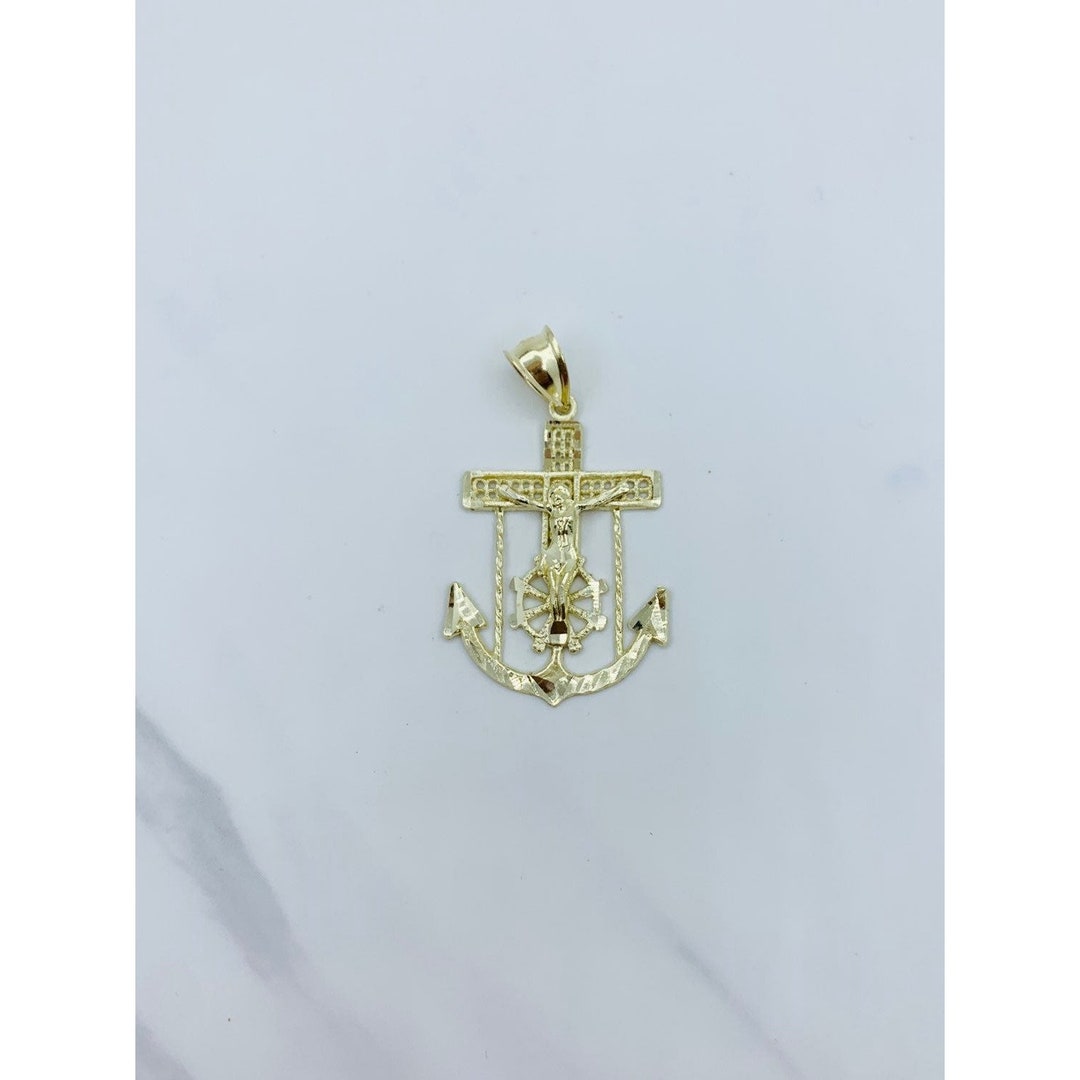 10k Gold Pendant Anchor Dije En Ancla En Oro 10K - Etsy