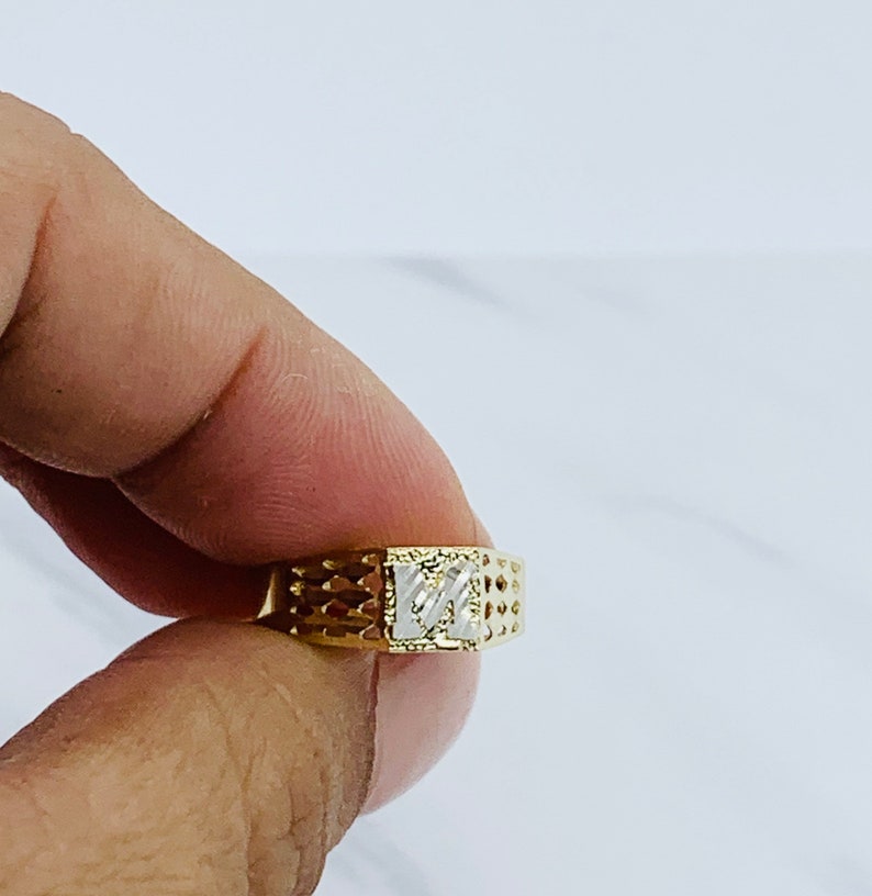Real 10k Solid Gold Initial Ring Letter J A or M Size 6 - Etsy