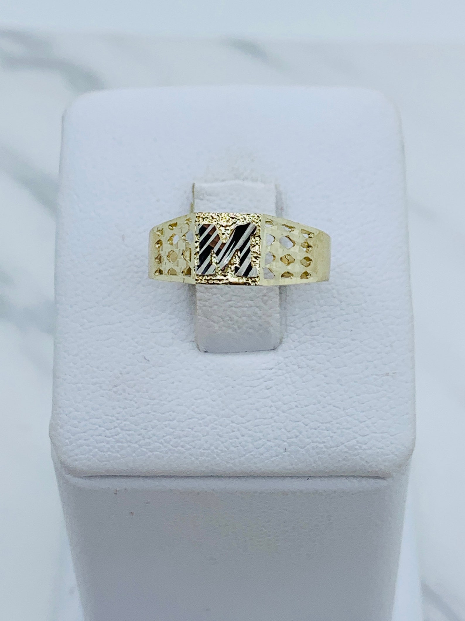 Real 10k Solid Gold Initial Ring Letter J A or M Size 6 - Etsy