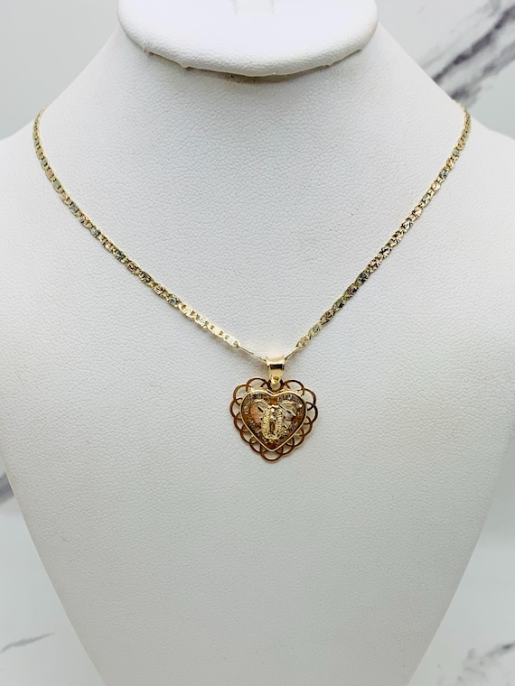 14k Gold Necklace and Pendant Virgin Guadalupe - Cadena En 14k Gold Necklace and Pendant Virgin Guadalupe - Cadena En