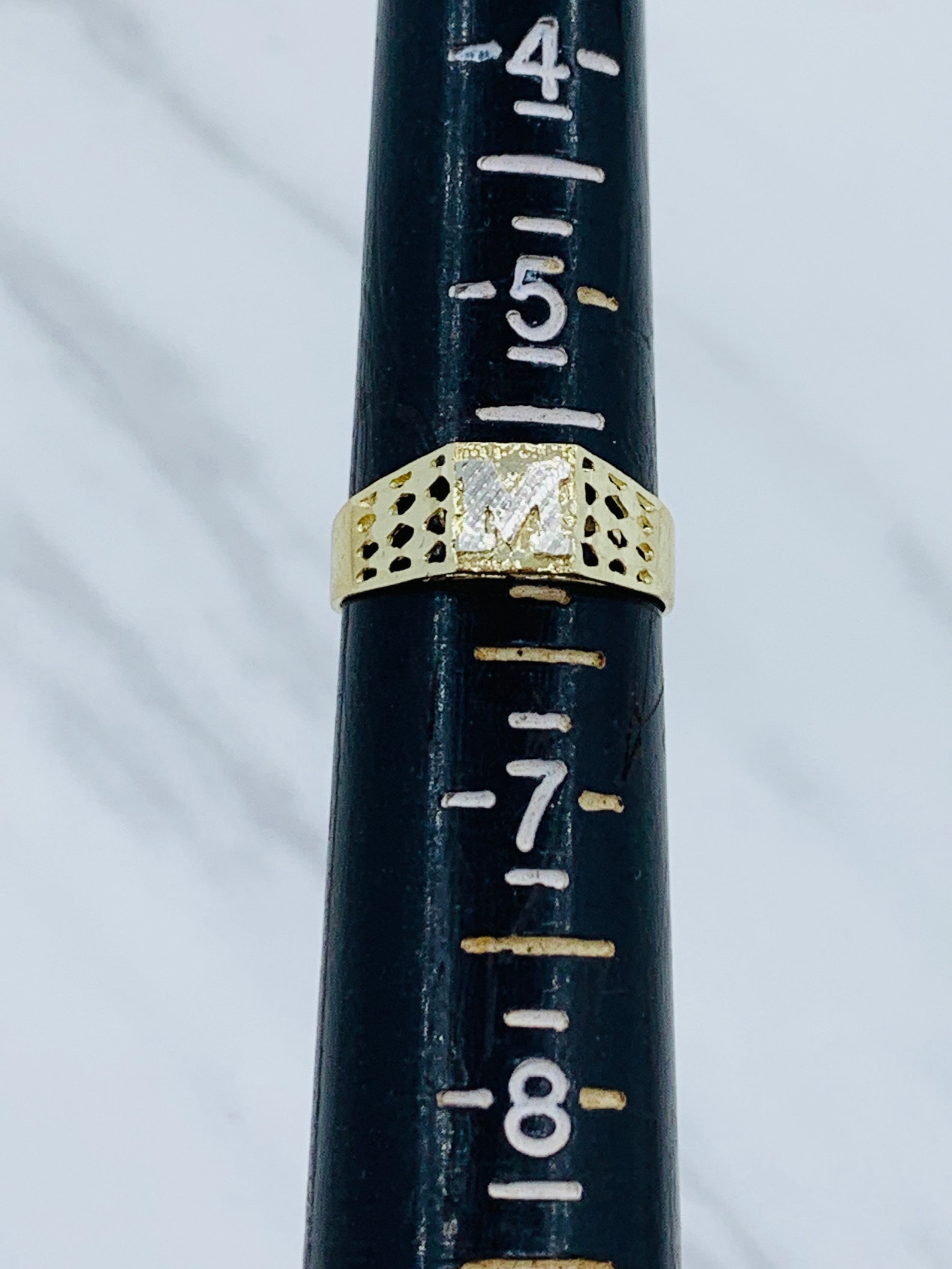 Real 10k Solid Gold Initial Ring Letter J A or M Size 6 - Etsy