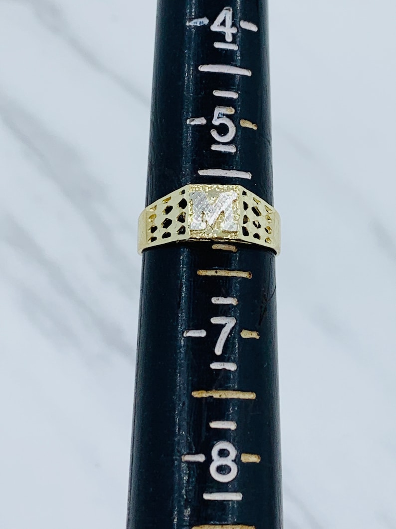 Real 10k Solid Gold Initial Ring Letter J A or M Size 6 - Etsy