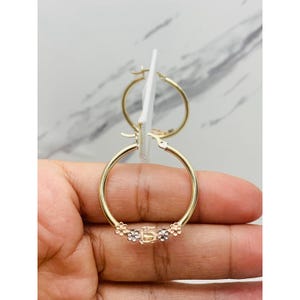 Real 10k Gold Hoops Quinceañera Sweet 15 Aretes En Oro Quince Años - Etsy