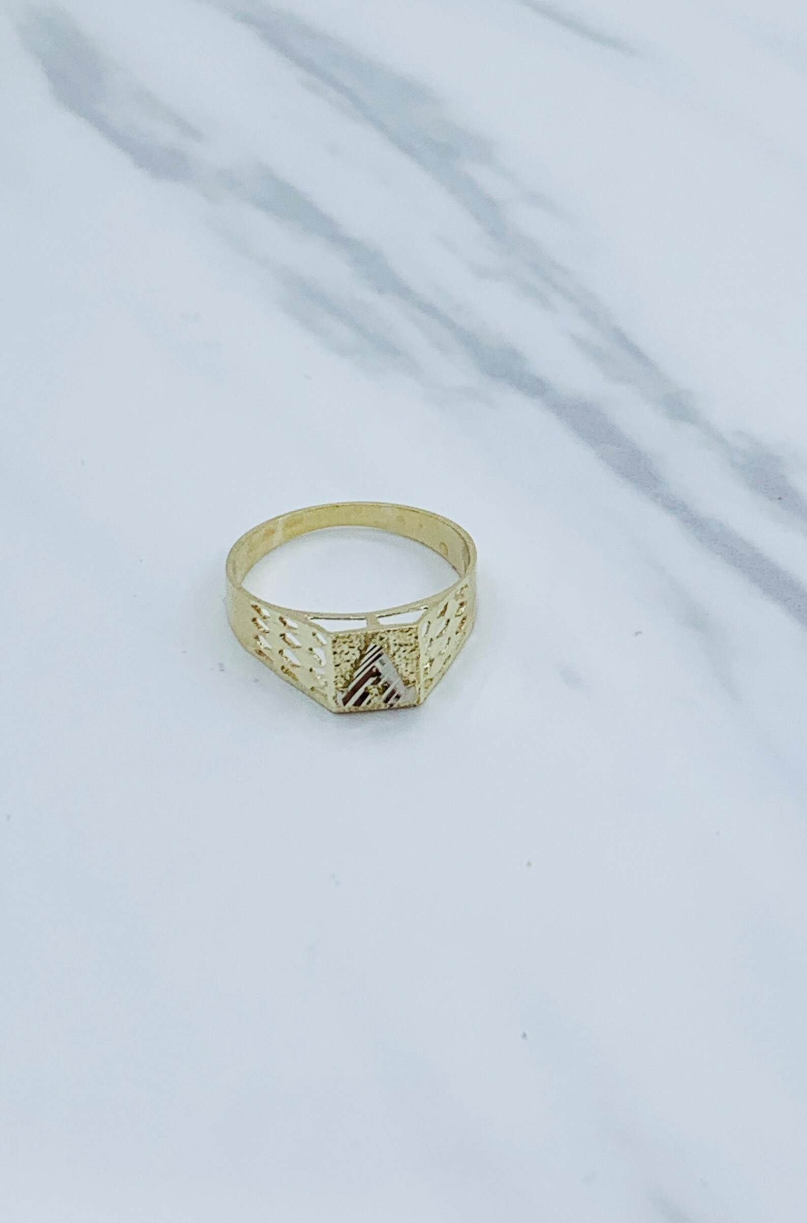 Real 10k Solid Gold Initial Ring Letter J A or M Size 6 - Etsy