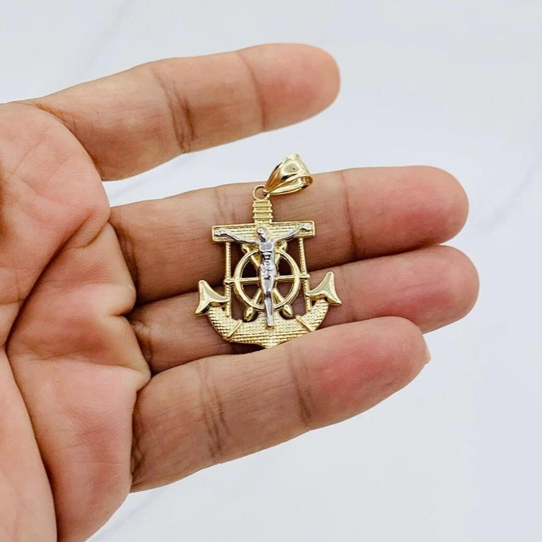 14k Gold Pendant Anchor - Dije En Oro Ancla - Etsy