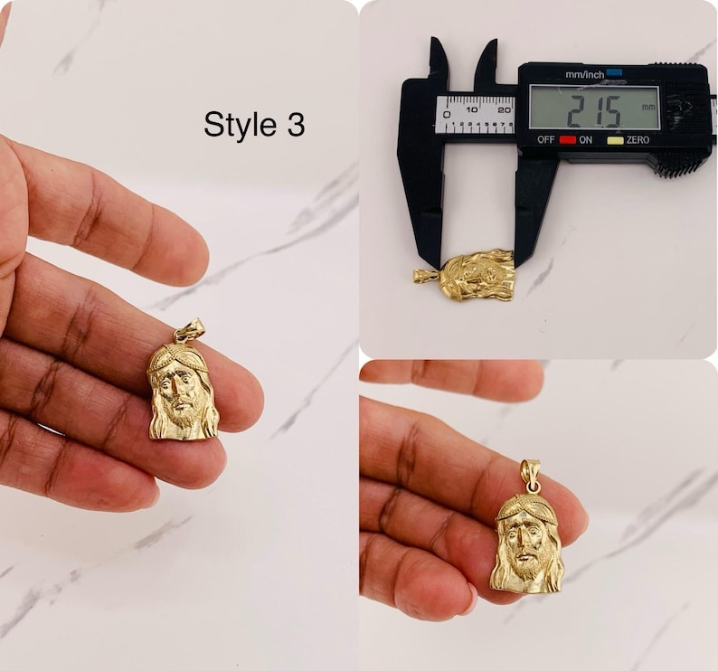 10k Gold Pendant Divine Face Jesus - Dije Divino Rostro De Jesús En Oro ...