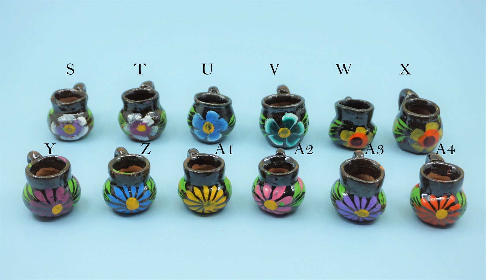 Miniature Jarrito Mexican Cup Ceramic Jarro Jar Clay Ofrenda Vaso Food ...
