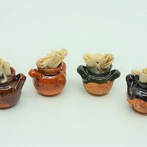 Miniature Tamales Pot Olla Clay Individual Mexican Mexico Miniatura ...