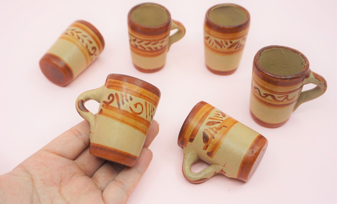 Mexican Cup Jarrito Miniature Ceramic Jarro Jar Clay Ofrenda Vaso Food ...