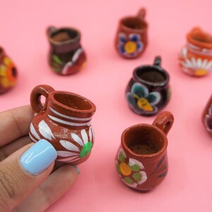 Miniature Jarrito Mexican Cup Ceramic Jarro Jar Clay Ofrenda Vaso Food ...