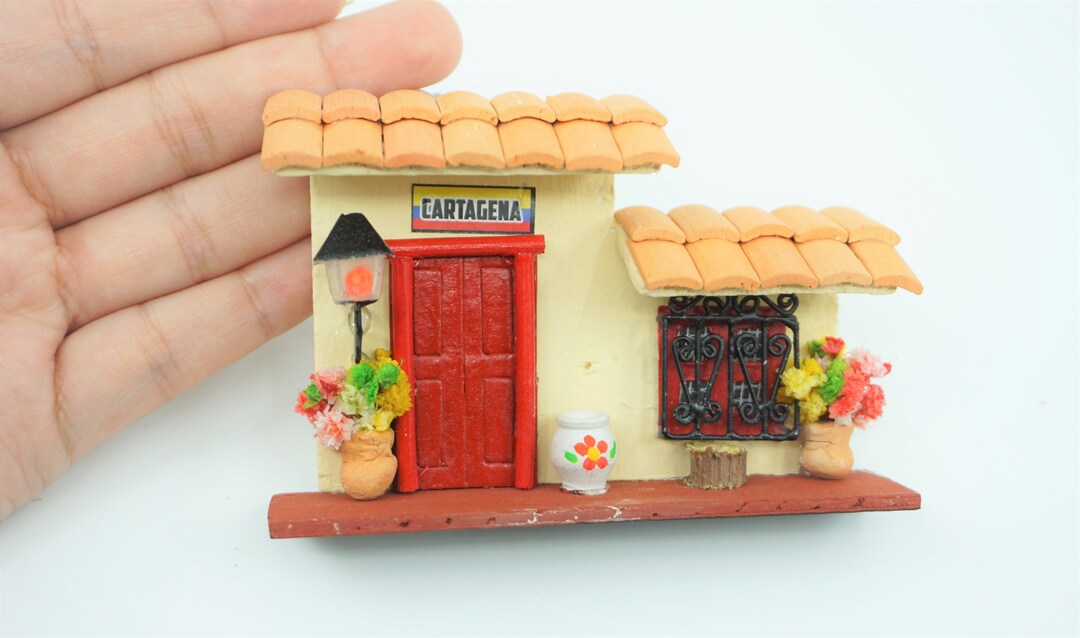 Miniature Spanish Colonial Colombian Beige Tall Home House Casa Vintage ...