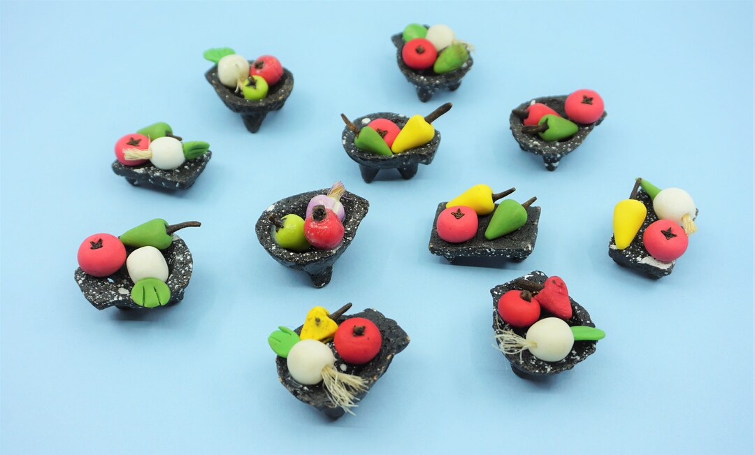 Miniature Mexican Molcajete Ofrenda Food Dia De Muerto Chile Kitchen ...