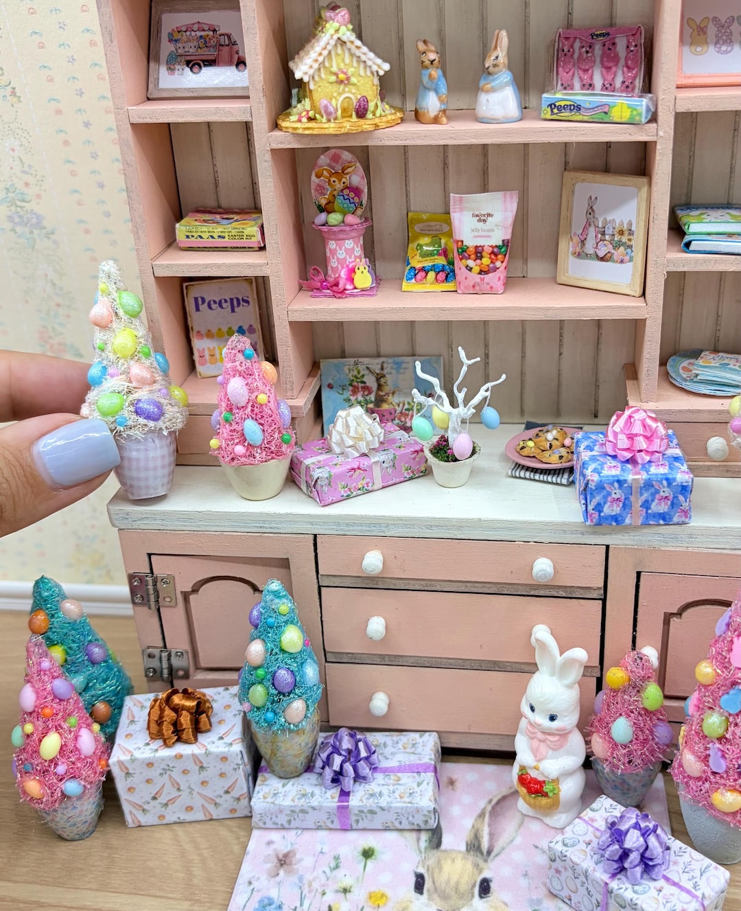 Miniature Easter Tree Trees Easter Decor 1:12 Easter Eggs Mini ...
