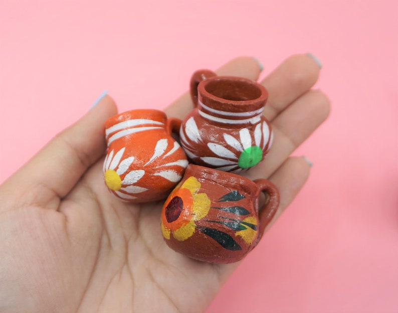 Miniature Jarrito Mexican Cup Ceramic Jarro Jar Clay Ofrenda Vaso Food ...