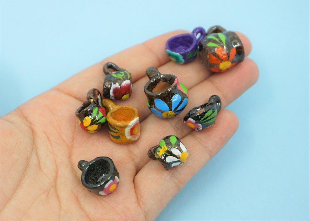 Miniature Jarrito Mexican Cup Ceramic Jarro Jar Clay Ofrenda Food Mini ...