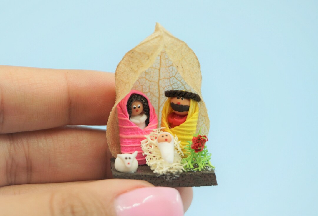 Miniature Nativity Scene Nacimiento Natividad Christmas Baby Jesus Clay ...