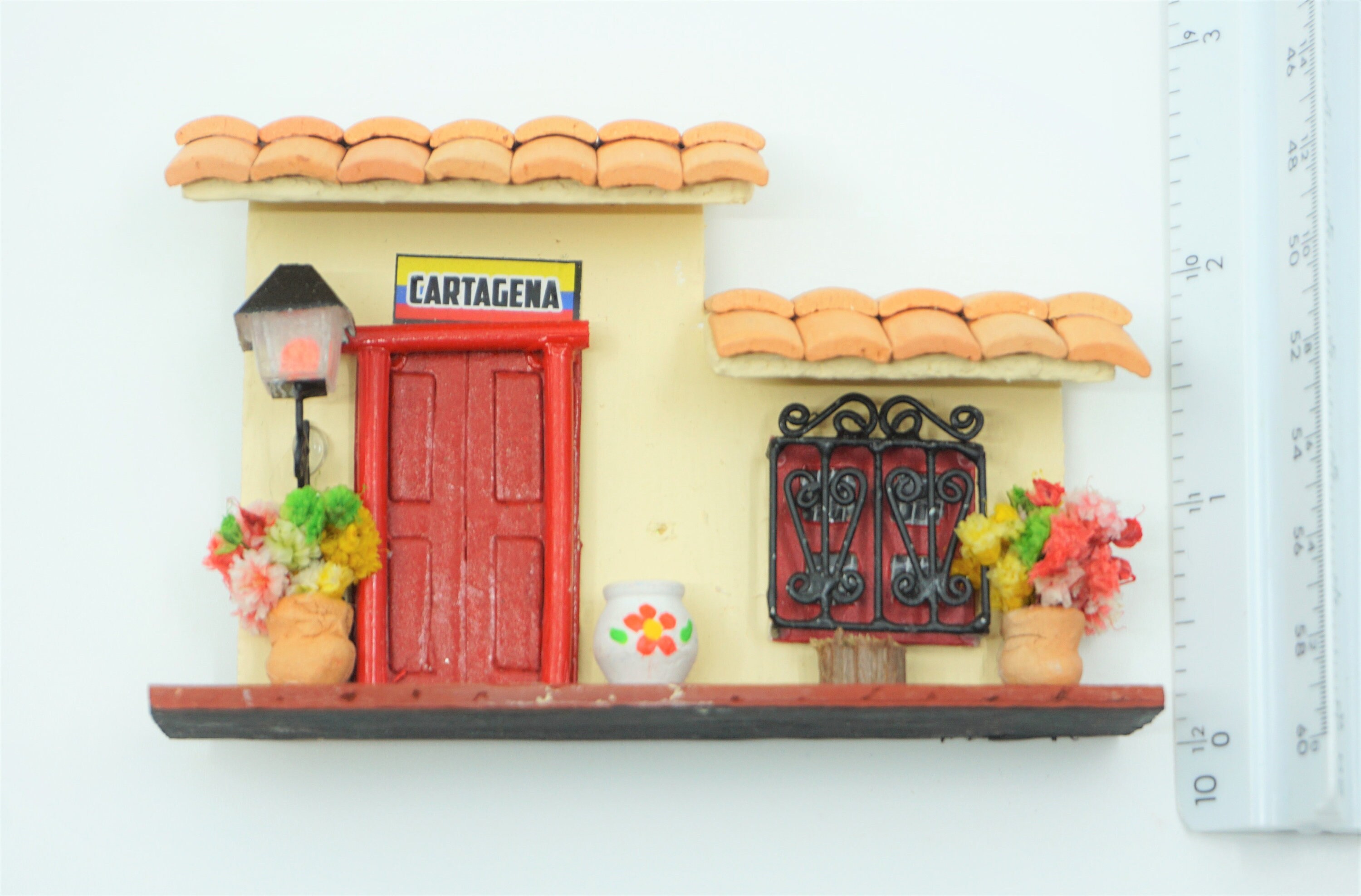 Miniature Spanish Colonial Colombian Beige Tall Home House Casa Vintage ...