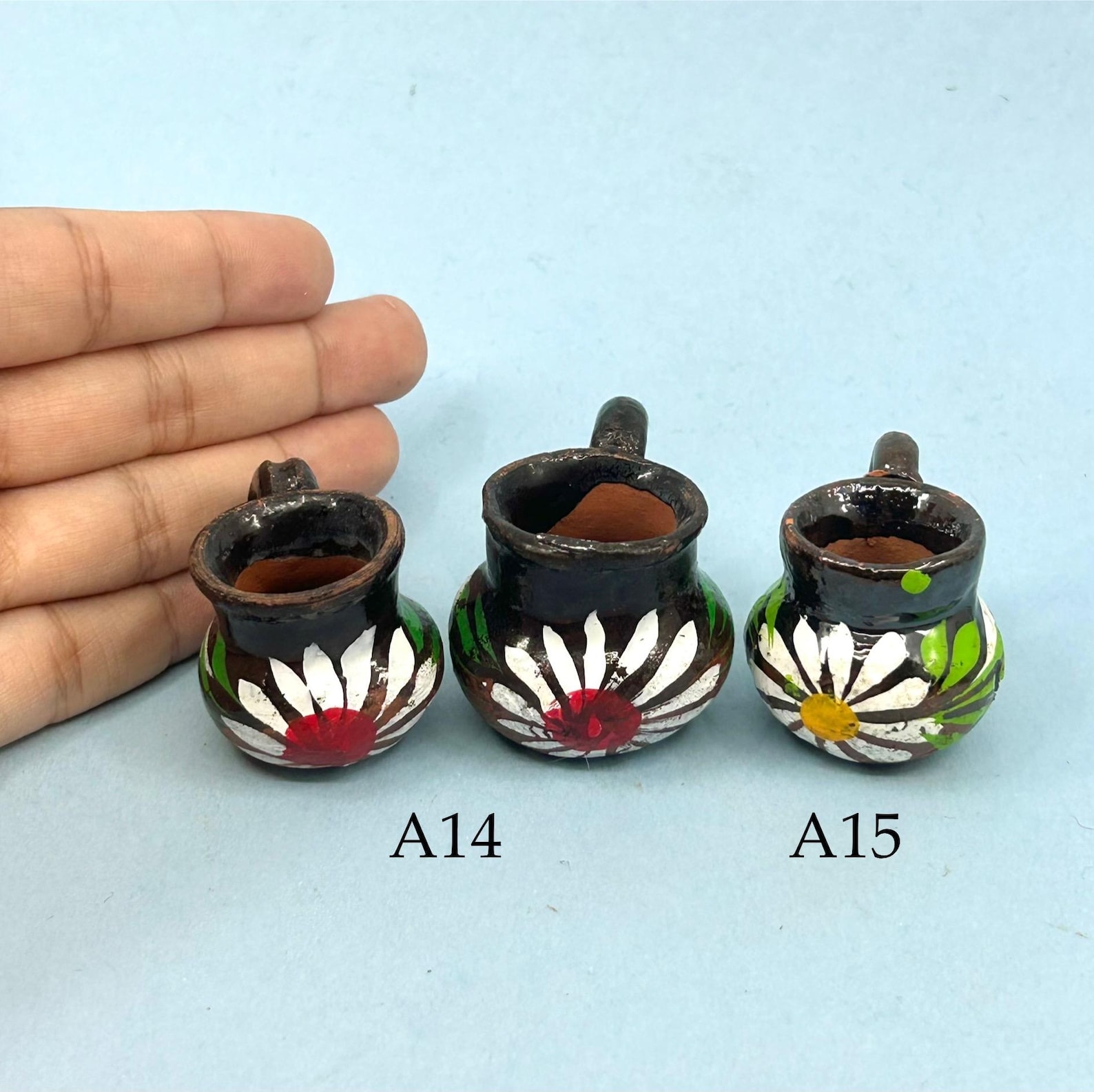 Miniature Jarrito Mexican Cup Ceramic Jarro Jar Clay Ofrenda Vaso Food ...