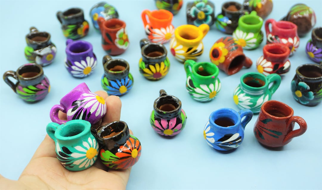 Miniature Jarrito Mexican Cup Ceramic Jarro Jar Clay Ofrenda Vaso Food ...