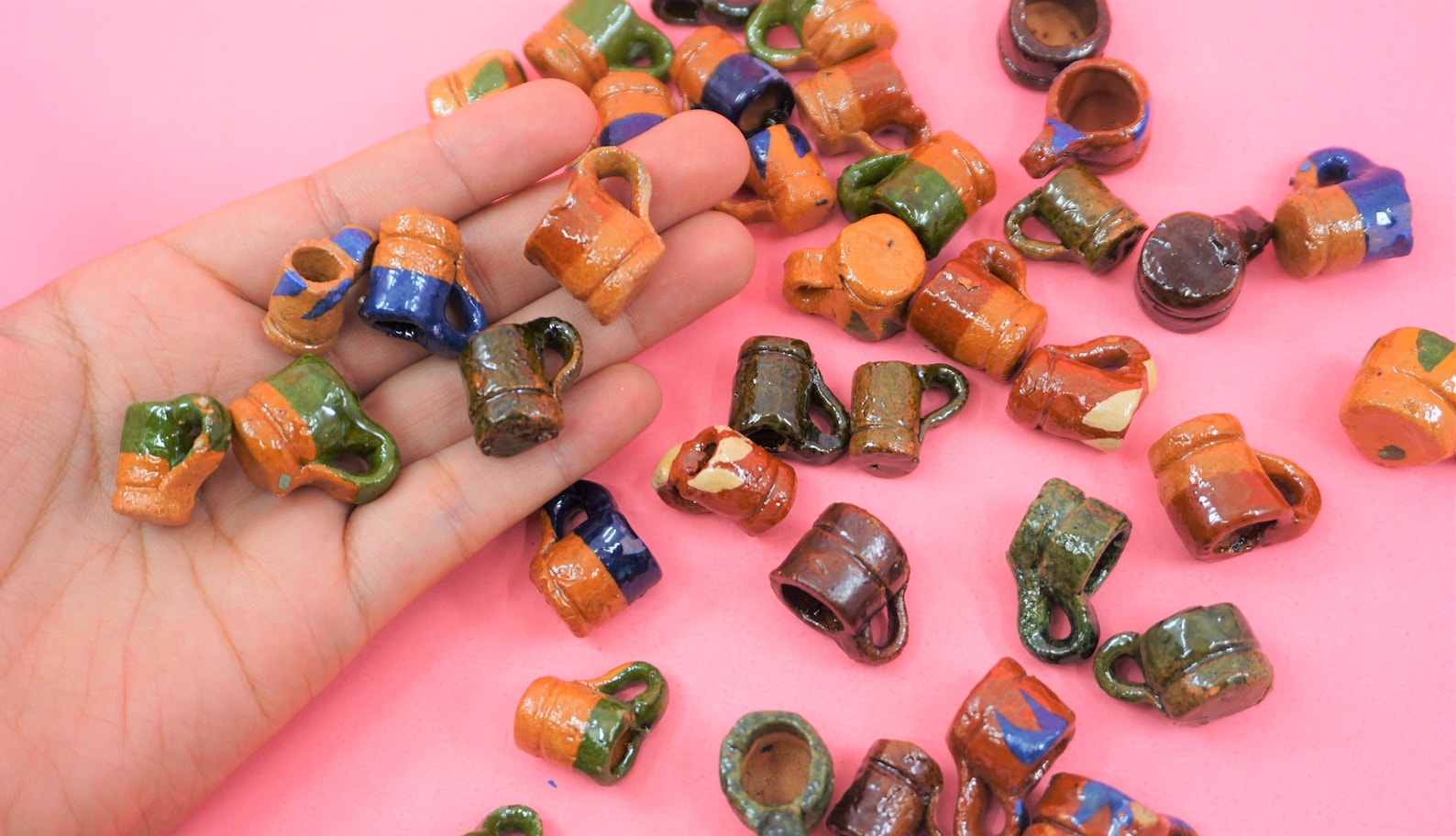 Miniature INDIVIDUAL Jarrito Mexican Cup Ceramic Jarro Jar Clay Ofrenda ...